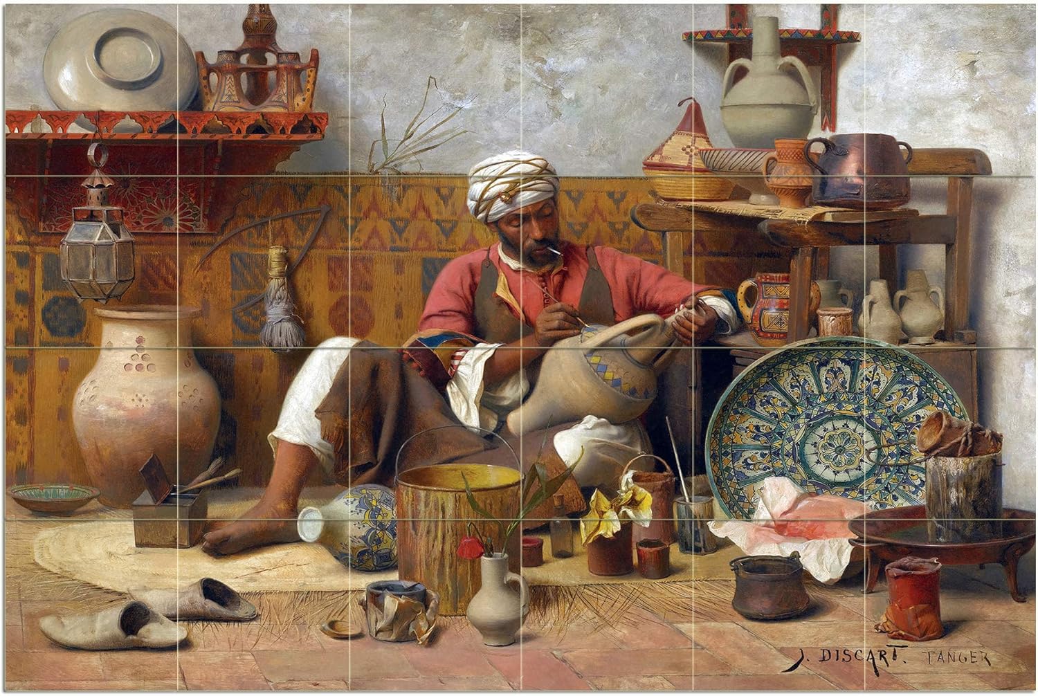 Pottery Workshop Tangier J. Discar Tile Mural Kitchen Backsplash Marble ...