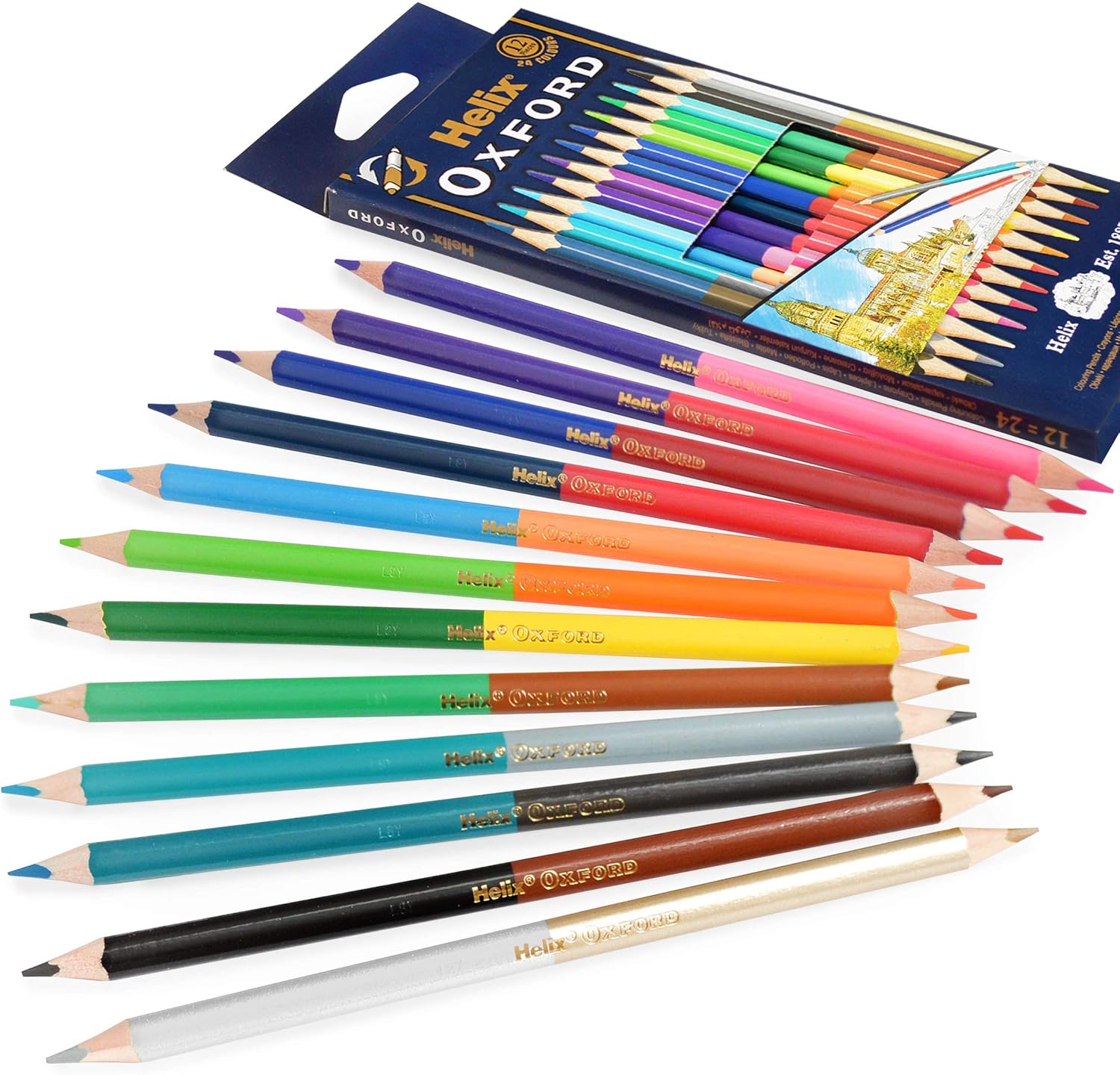 Helix Oxford Duo Colouring Pencils + Oxford Erasable Colouring Pencils ...