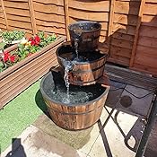 Edinburgh Wooden Barrel Garden Water Feature: Amazon.co.uk: Garden ...
