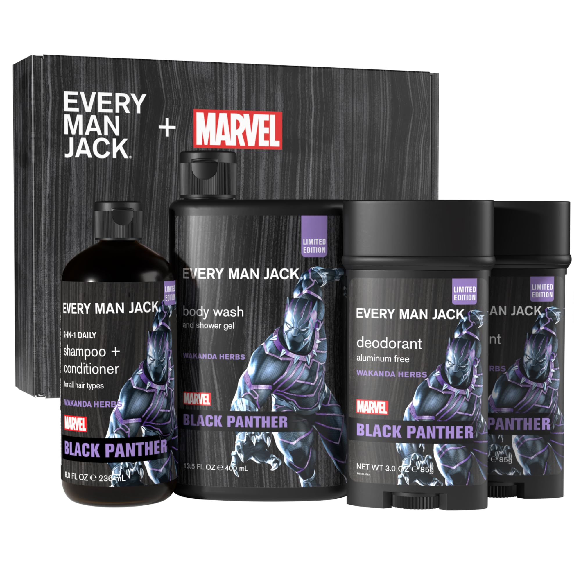 Every Man Jack Black Panther Body Set - Perfect for Every Guy & Marvel ...