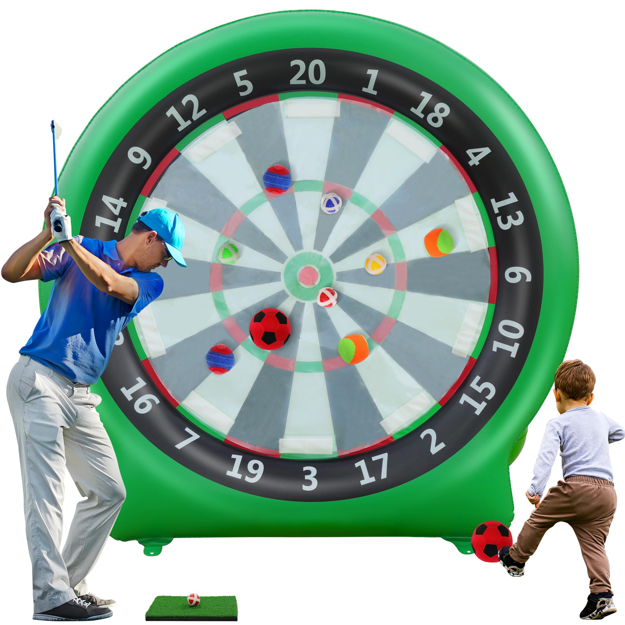 6FT Inflatable Dartboard, Giant Kick Darts Soccer Darts Golf & Throw ...