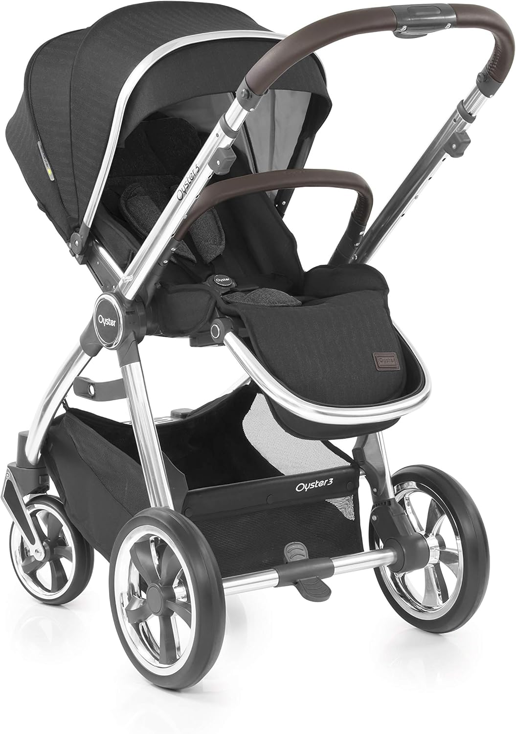 Babystyle Oyster 3 Pushchair Caviar Black on Mirror Chassis – BigaMart