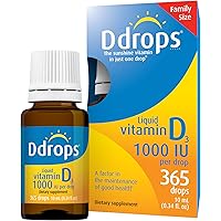 Ddrops Adults 1000IU Liquid Vitamin D3 Drops, 180 drops. No Large ...