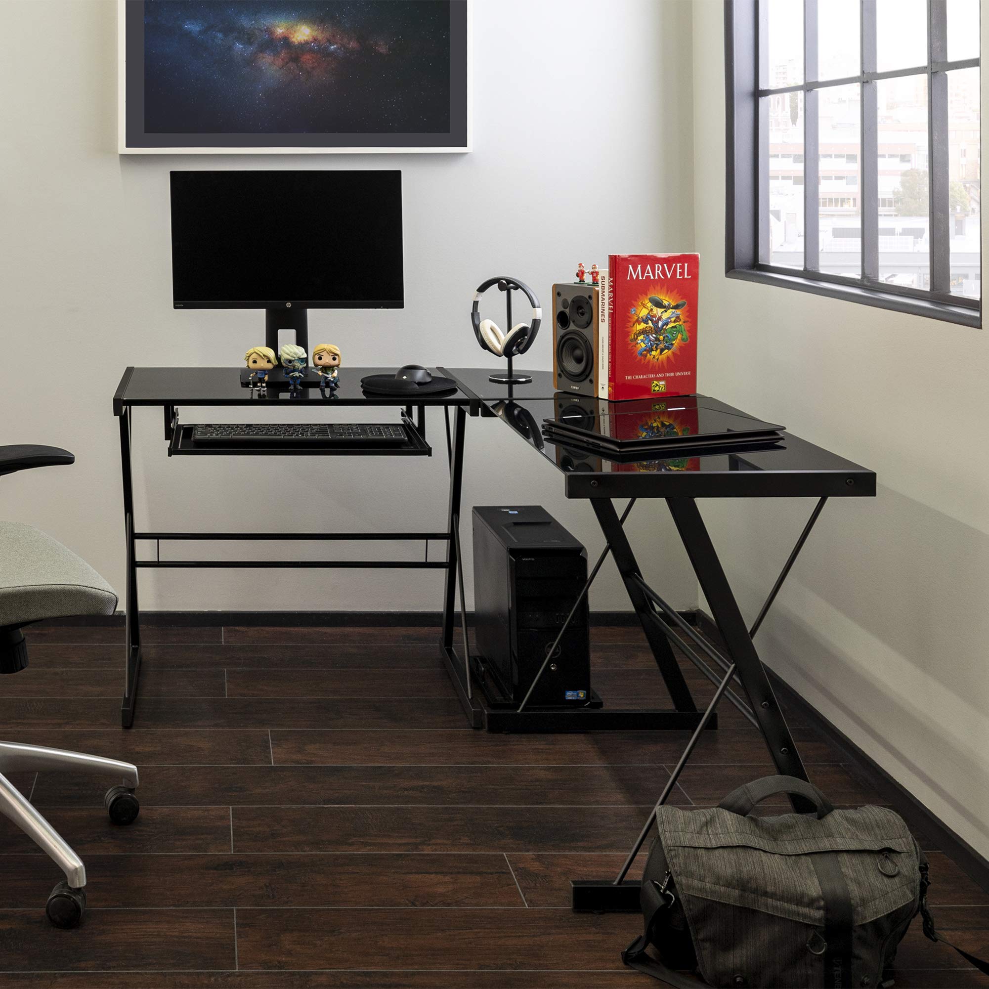 Mua Walker Edison Ellis Modern L Shape Home Office Black Corner ...