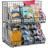 Amazon.com: X-cosrack Stackable Wire Baskets for Pantry Storage and ...