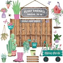 Teacher Supplies 78 Pcs Greenery Classroom Bulletin Board Set - Plant ...