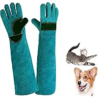 WZQH 23.6 Inches Leather Animal Handing Gloves. Multipurpose Pet Glove ...