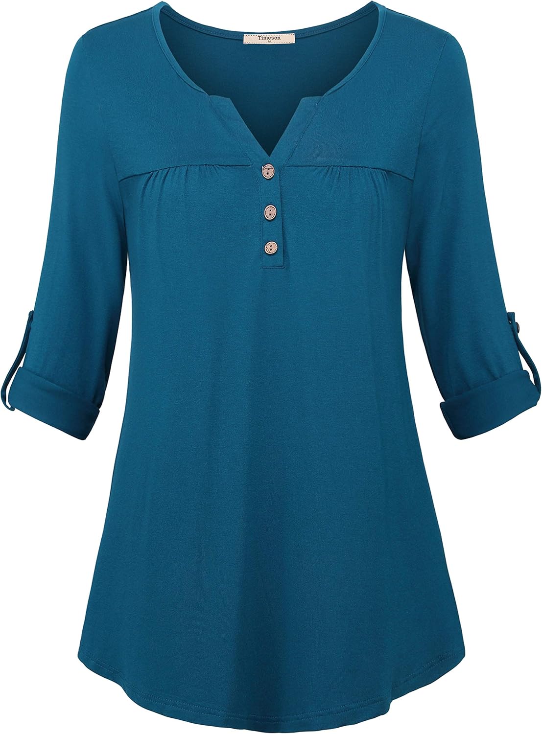 Timeson v Neck Tunic Blouses 3/4 Sleeve Tunic Tops, Women's Long Sleeve ...