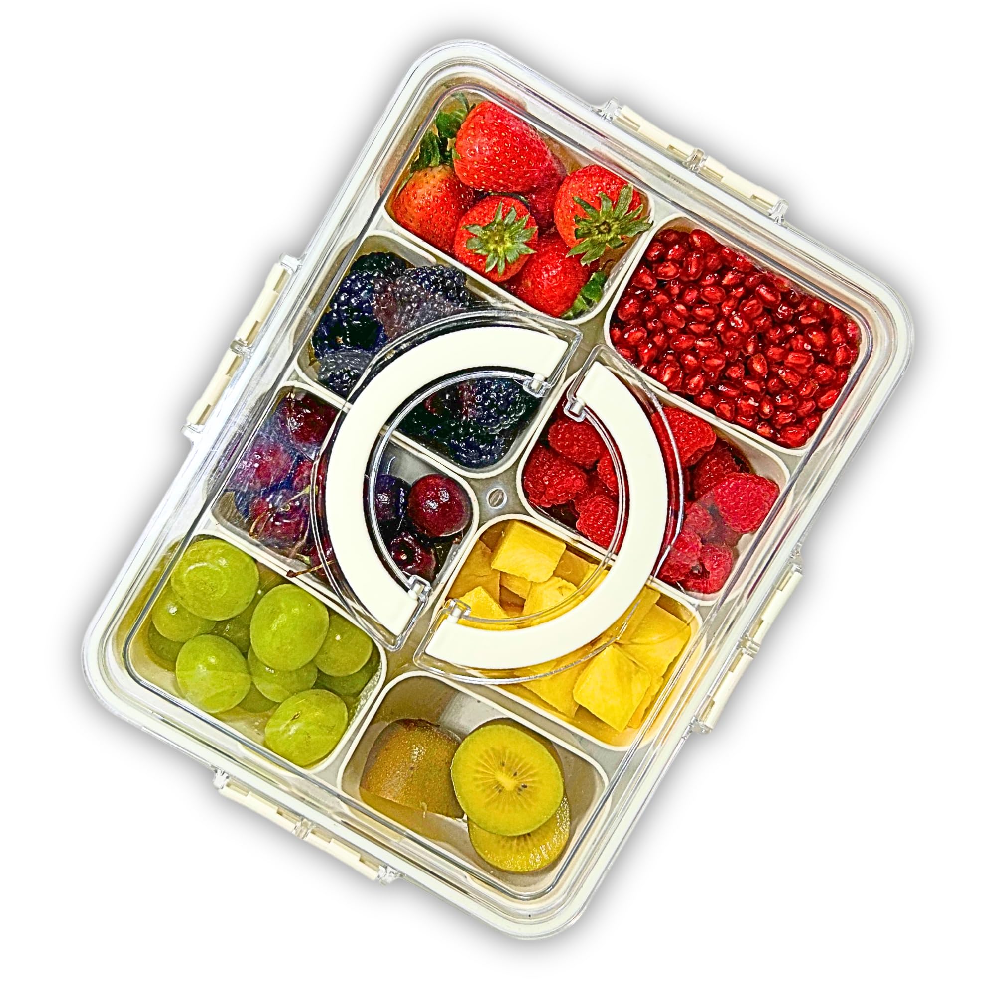 Mua Divided Serving Tray with Lid & Handle - Portable Snackle Box ...
