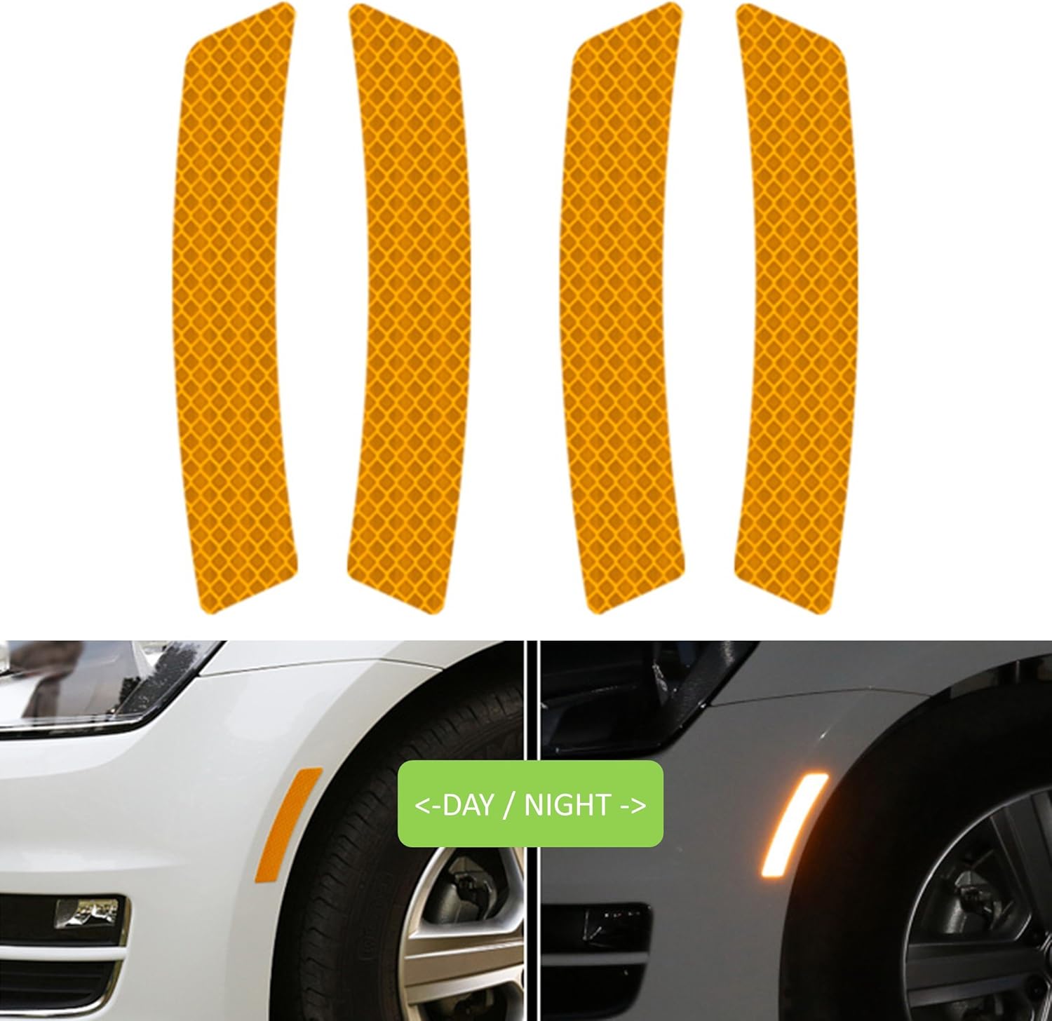Amazon.com: COSMOSS Reflective Safety Reflector Bumper Side Wheel ...