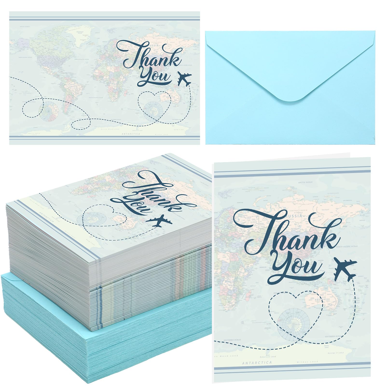 Motiskyy 60 Set Travel Thank You Cards with Envelopes 4 x 6 Inch Spring ...