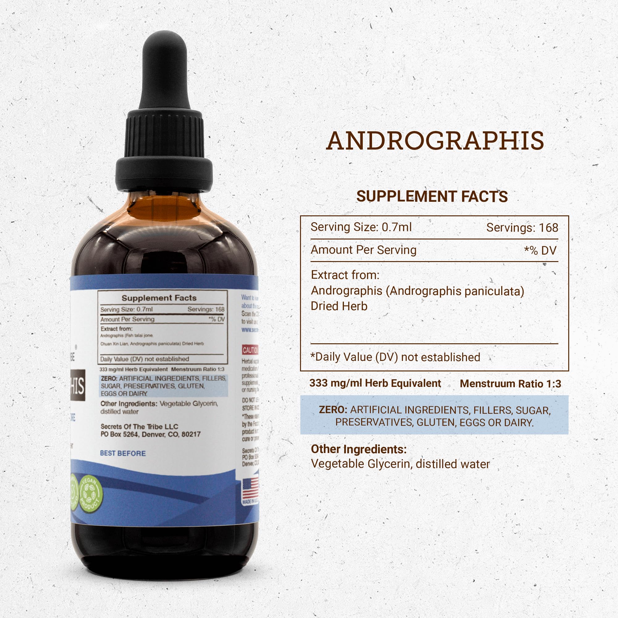 Secrets Of The Tribe Andrographis Alcohol-Free Liquid Extract ...