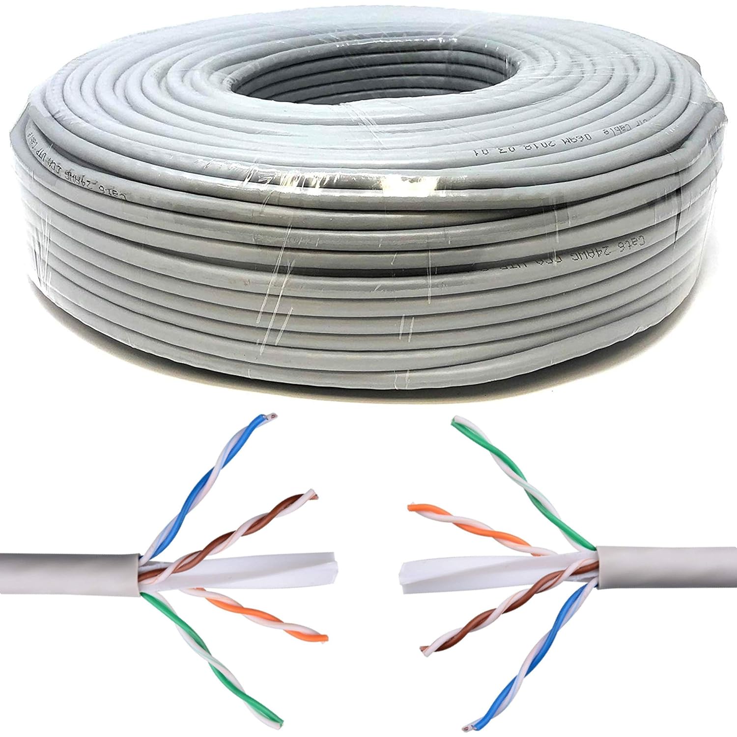 100 Metros, Naranja CAT6 Mr Tronic 100m Cable de Instalación Red Ethernet Bobina AWG24 CCA UTP ...