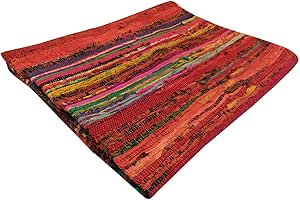 Amazon.com: Chindi Cotton Rag Rugs 100% Eco-Friendly, 2-in-1 Reversible ...