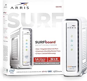 Amazon.com: ARRIS® Surfboard® SB6190 Cable Modem, White : Everything Else