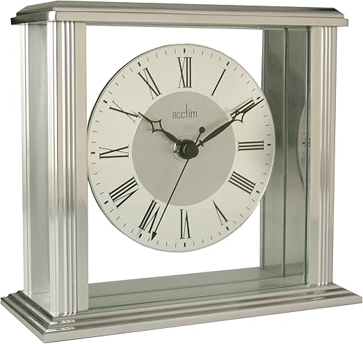 Acctim 36247 Hamilton Mantel Clock, Silver Effect: Amazon.co.uk ...