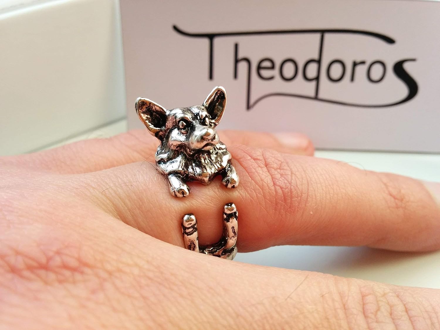 Amazon.com: Corgi Ring - 925 Sterling Silver - Welsh Corgi - Puppy ...