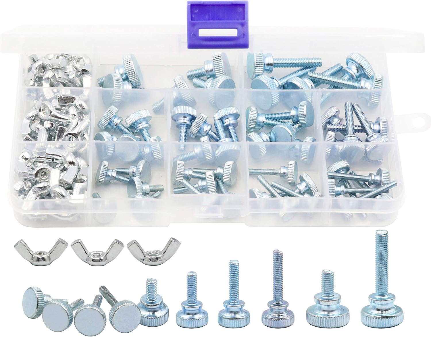 Amazon.com: LBY 100pcs Knurled Hand Screw, M3/M4/M5 Flat Knurled Head ...