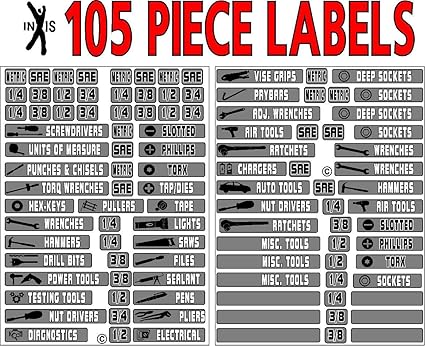 Amazon.com: Tool Box Organizer Labels: Home Improvement