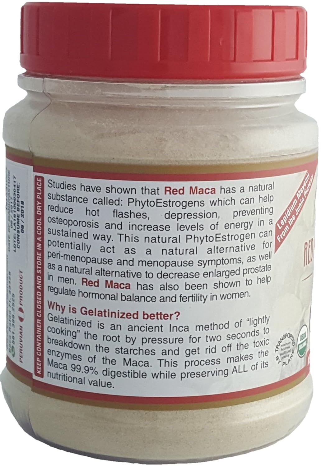 Red Maca Powder by Incaliving * 100% USDA Organic * 100% Gelatinized ...