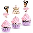 Amazon.com: Little Princess Cupcake Cake Toppers - African American ...