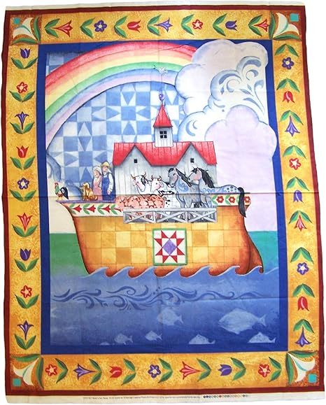 Noah s Ark Extra Large Cotton Fabric Panel Fabric Sewing Fiber noah-s-ark-extra-large-cotton-fabric-panel-fabric-sewing-fiber