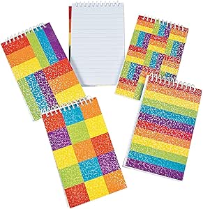 Amazon.com: Rainbow Glitter Spiral Notepads - 1 Dozen: Health ...