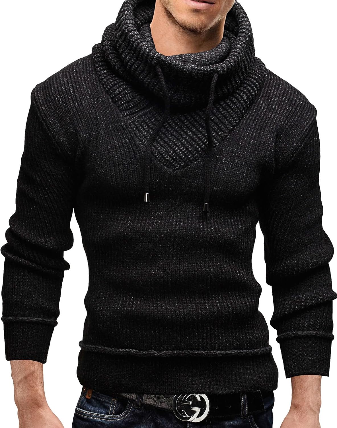 MERISH Jumper Men Slim Fit Fisherman Knit Chunky Knit Modell 50: Amazon ...