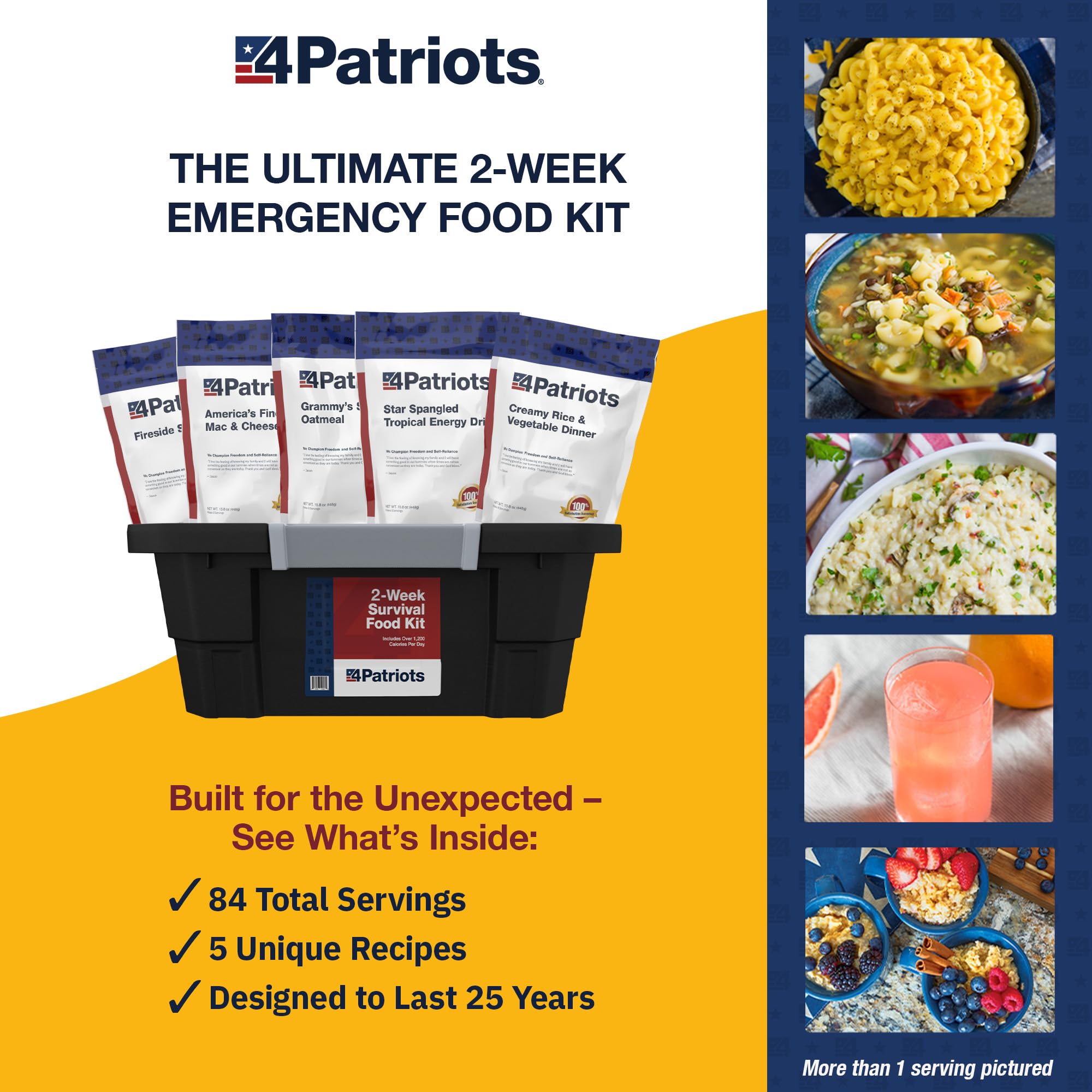 Mua 4Patriots 2-Week Survival Food Kit: Emergency Food Supply Designed ...