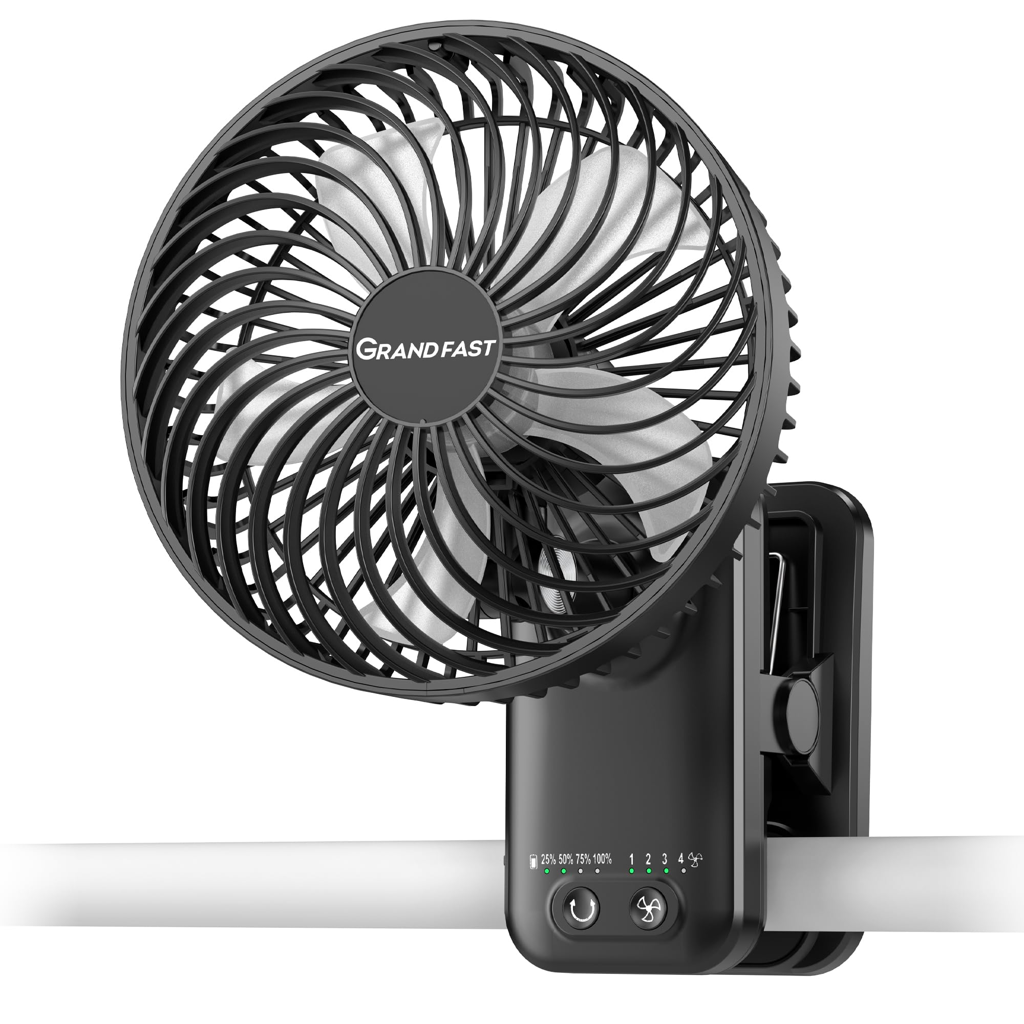 7 Inch Clip-On Fan for Grow Tent, Rechargeable Battery Powered, 42H Run ...