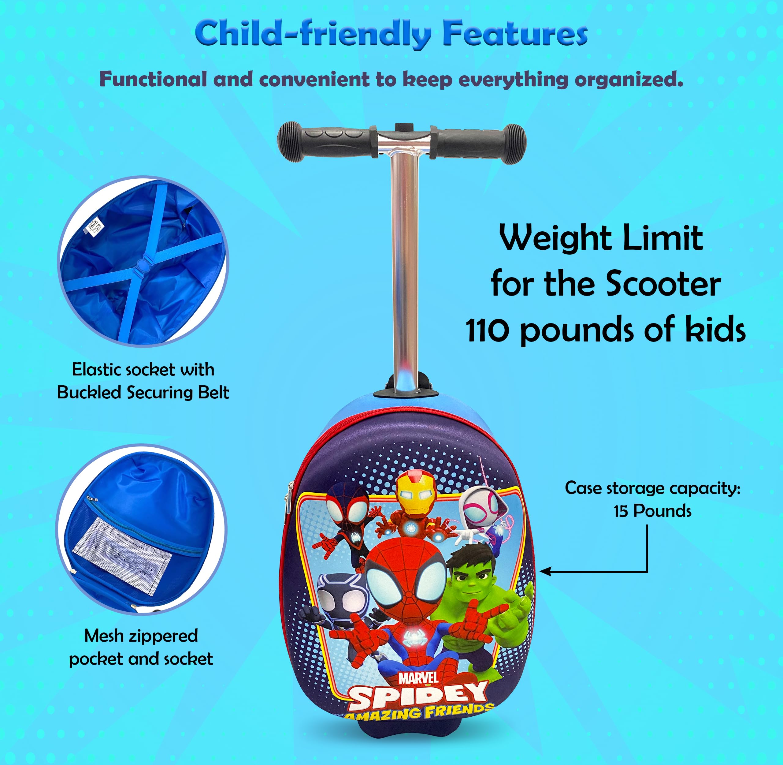 Mua Spidey and Friends Kids 19” Suitcase Scooter – Boys Carry-on ...