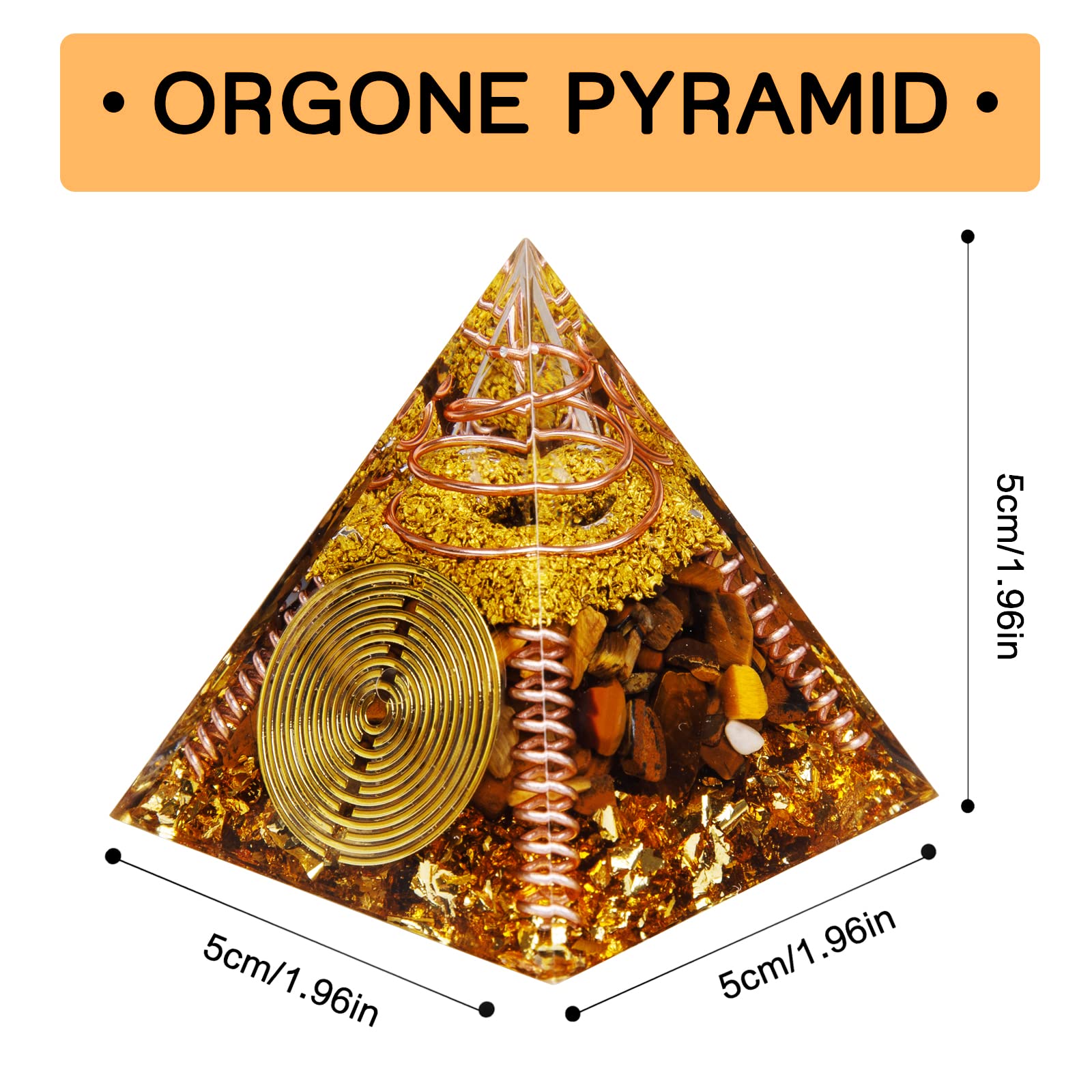 Mua DRTMLY Orgone Pyramid, Small Healing Crystals Pyramid with Tiger's ...