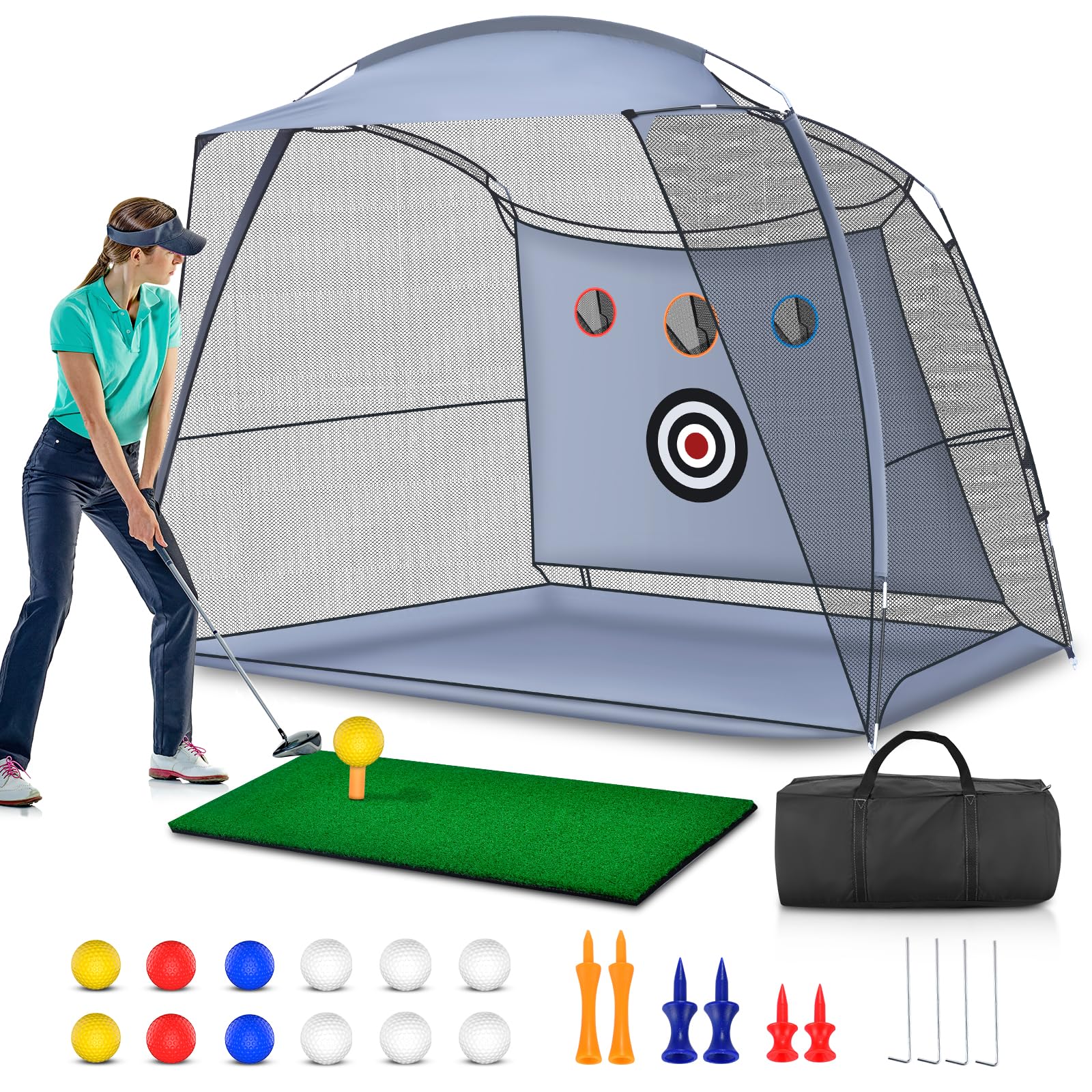 Golf Practice Net 10x7ft Golf Hitting Aids Nets for Backyard Driving ...