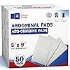 GauzeCare Sterile Abdominal- ABD Combine Pads| 50-Pack, 5 x 9 Inches ...