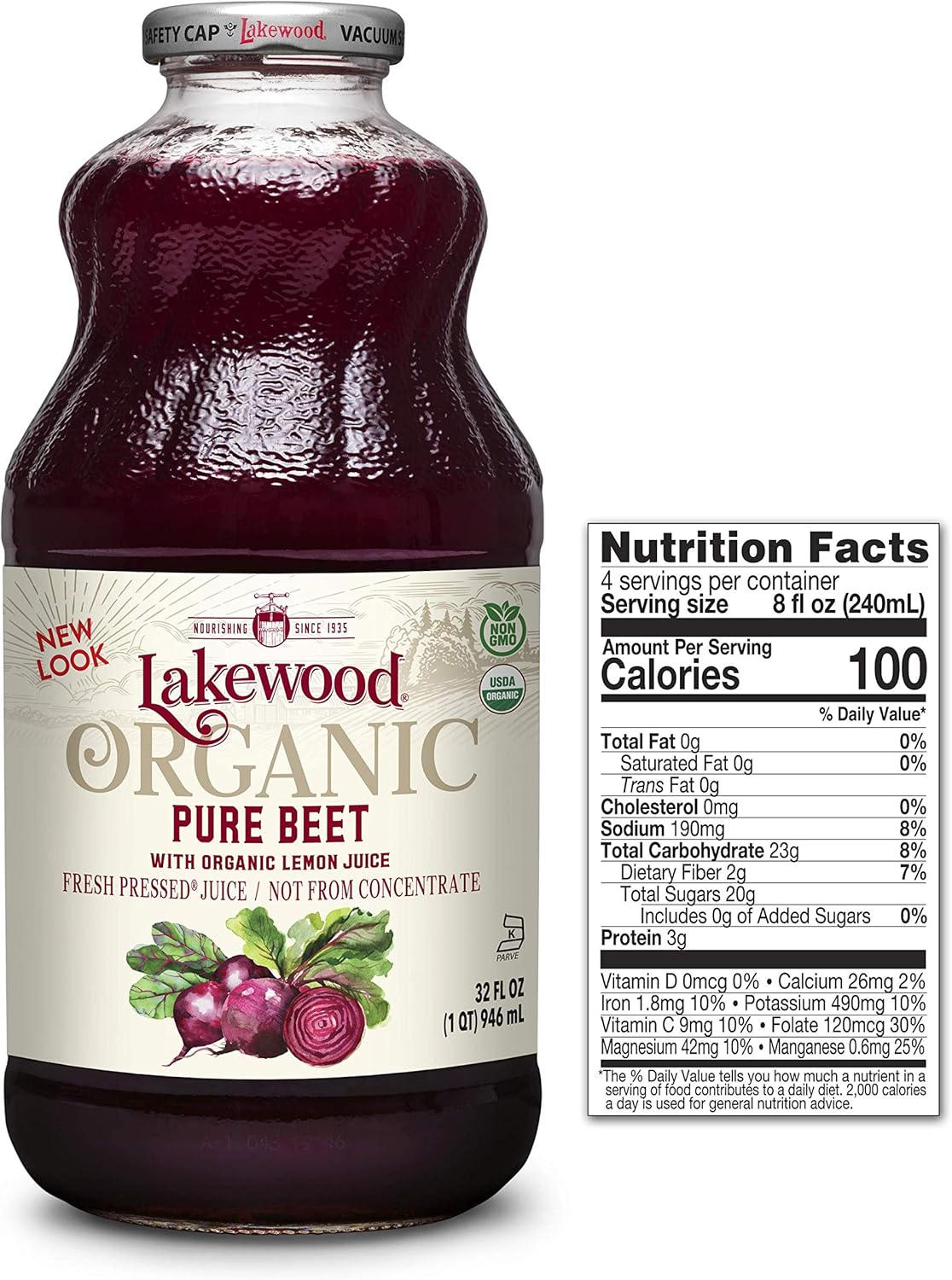 Lakewood Organic Pure Beet Juice, 32 Ounce (Pack of 6): Amazon.ca: Grocery