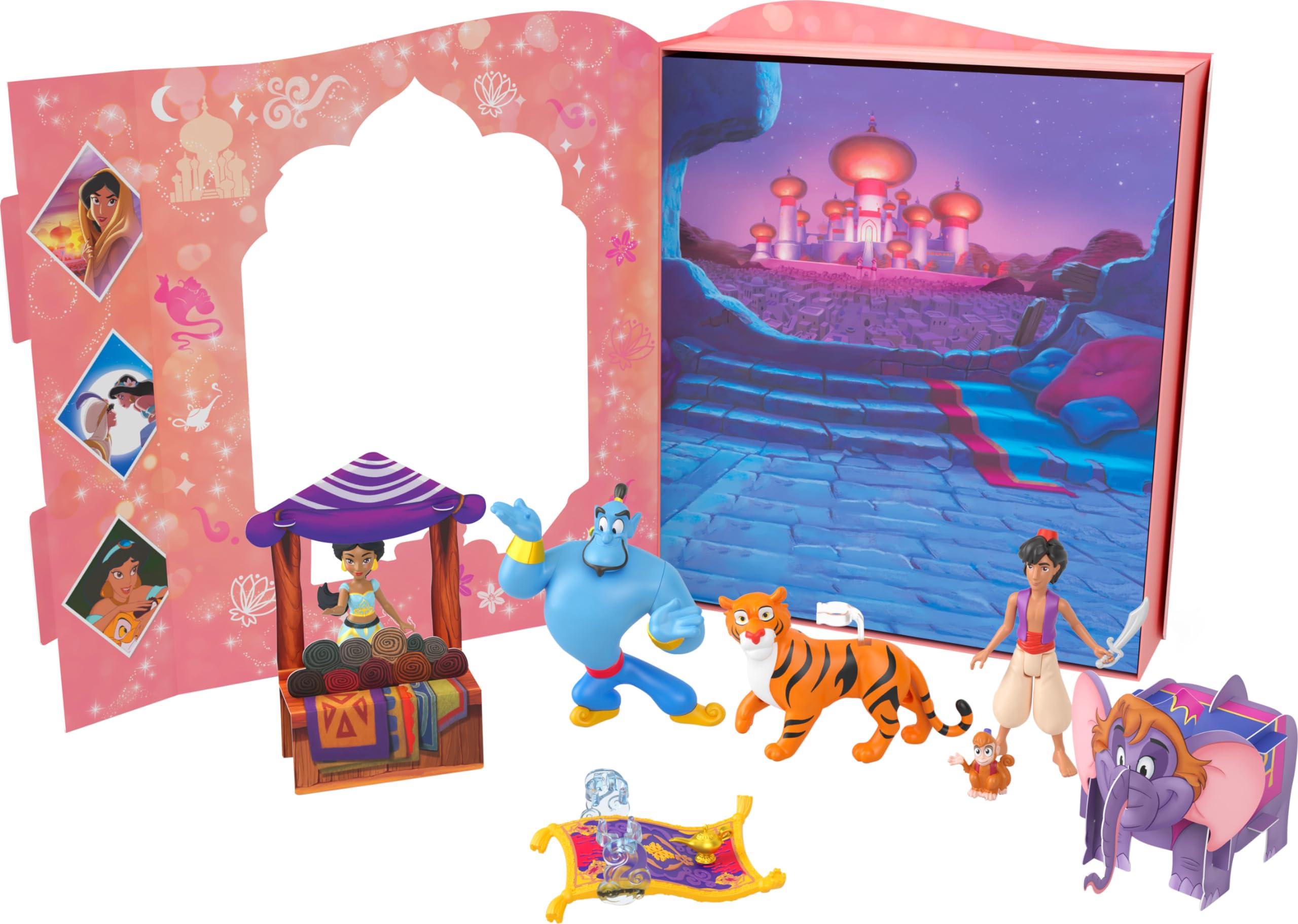 Mattel Disney Princess Toys, Jasmine Classic Storybook Set with 6 ...