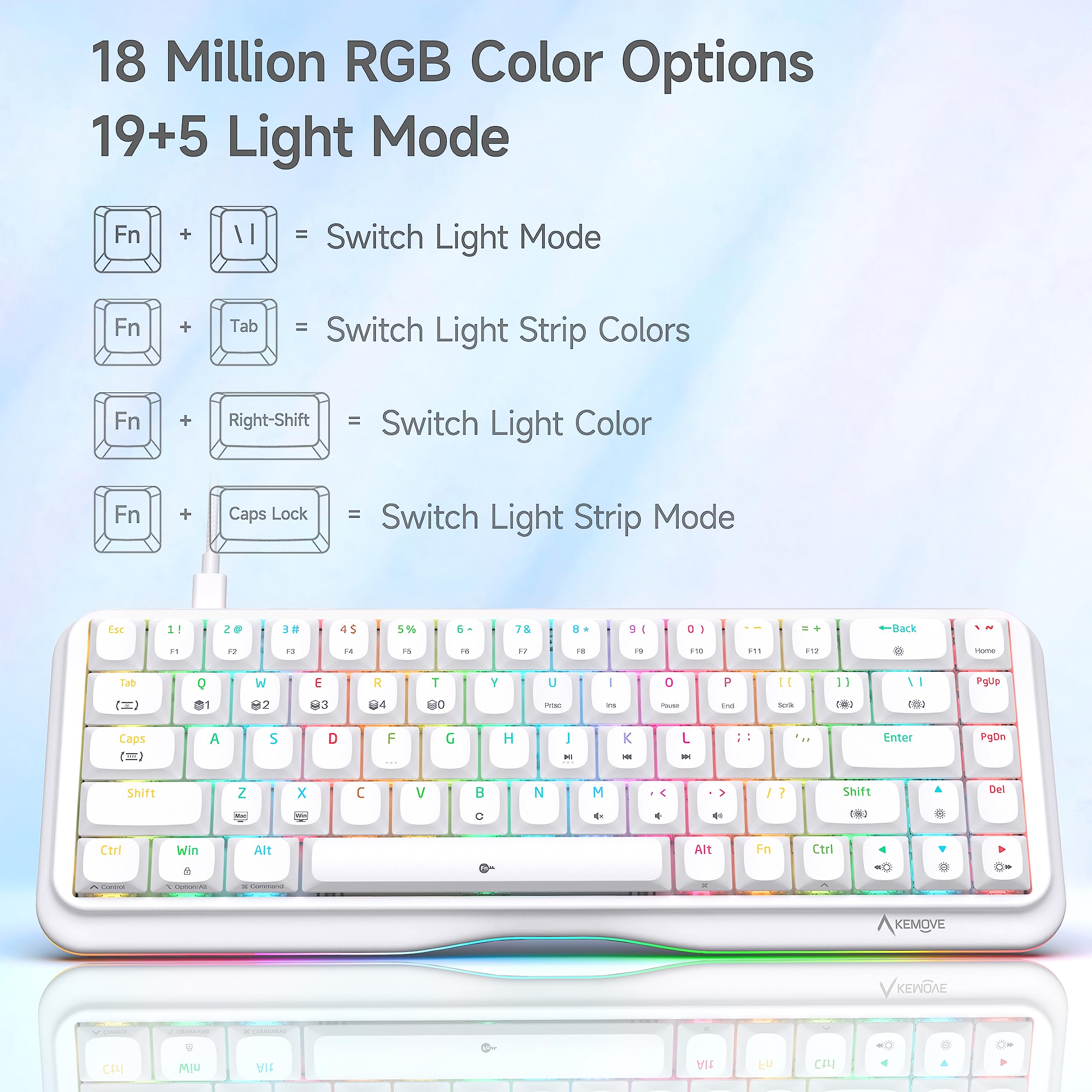 Mua KEMOVE K68se Wired 60% Gaming Mechanical Keyboard RGB Backlit ...