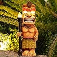 Outdoor Tiki Statue Garden Decoration: Solar Powered Tiki Figurine with ...