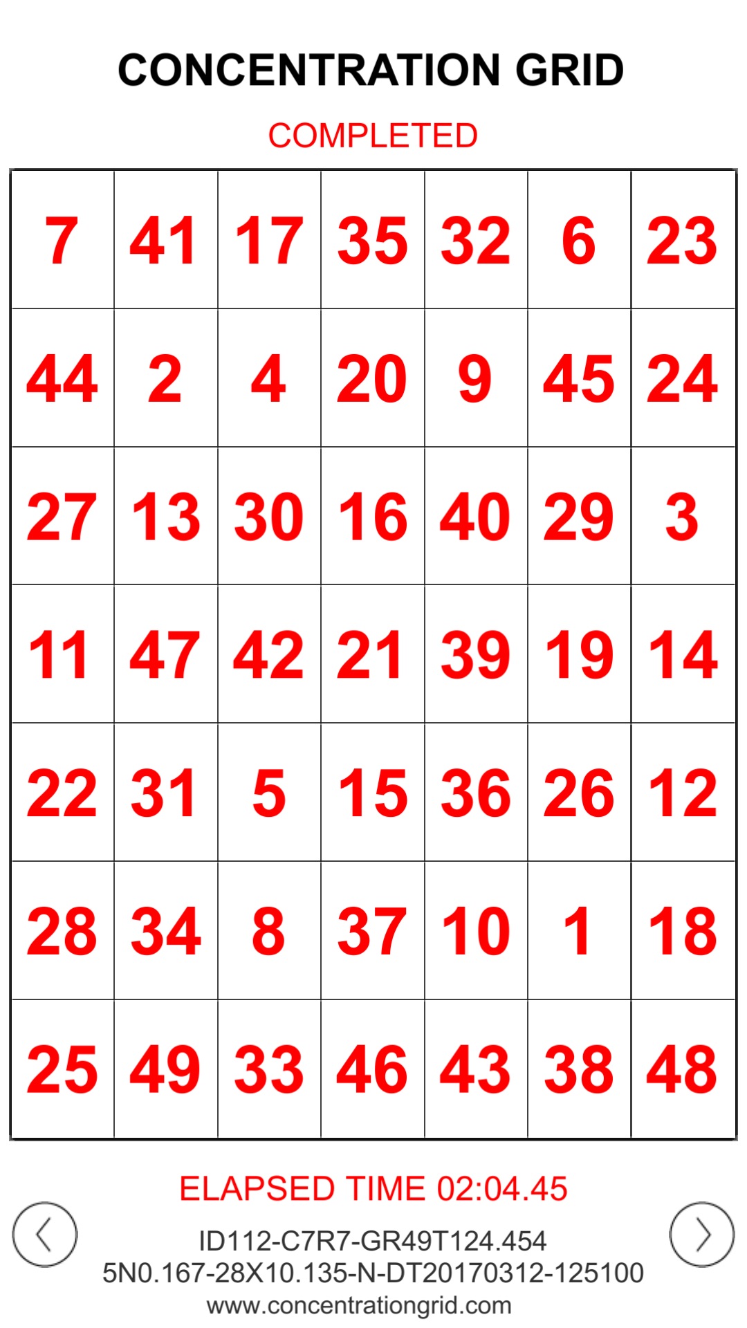 Concentration Grid - mental focus grids:Amazon.in:Appstore for Android