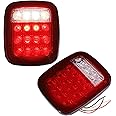 Amazon.com: X AUTOHAUX 1 Pair LED Bar Tail Lights Square Brake ...
