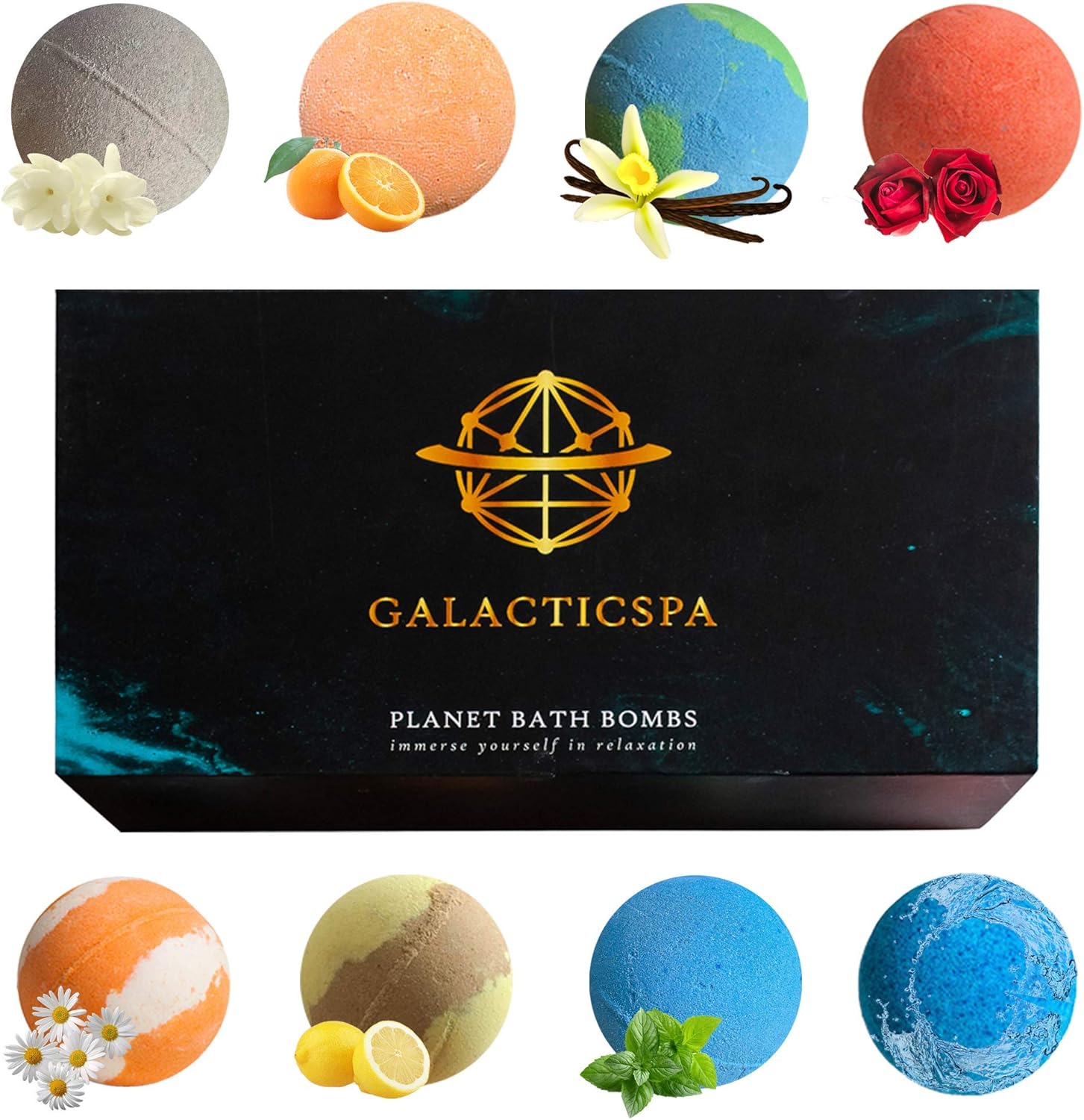 Bath Bombs Rich in Essential Oil and Shea Butter / 8 x 60g Handmade ...