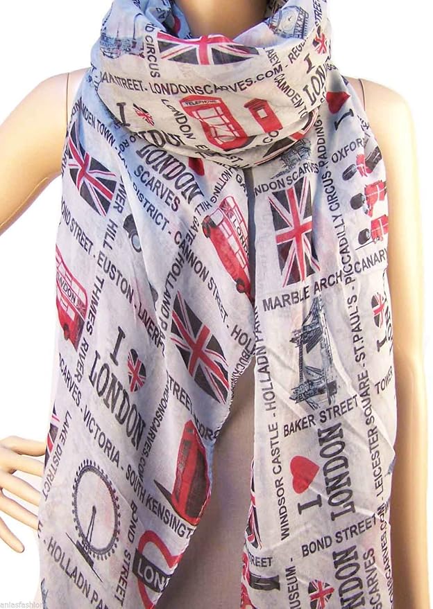 UK Souvenir Scarf I LOVE London Union Jack LADIES LARGE SCARF/SHAWL ...