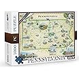 Amazon.com: Pennsylvania State Map Cardboard Jigsaw Puzzle - 1000 ...