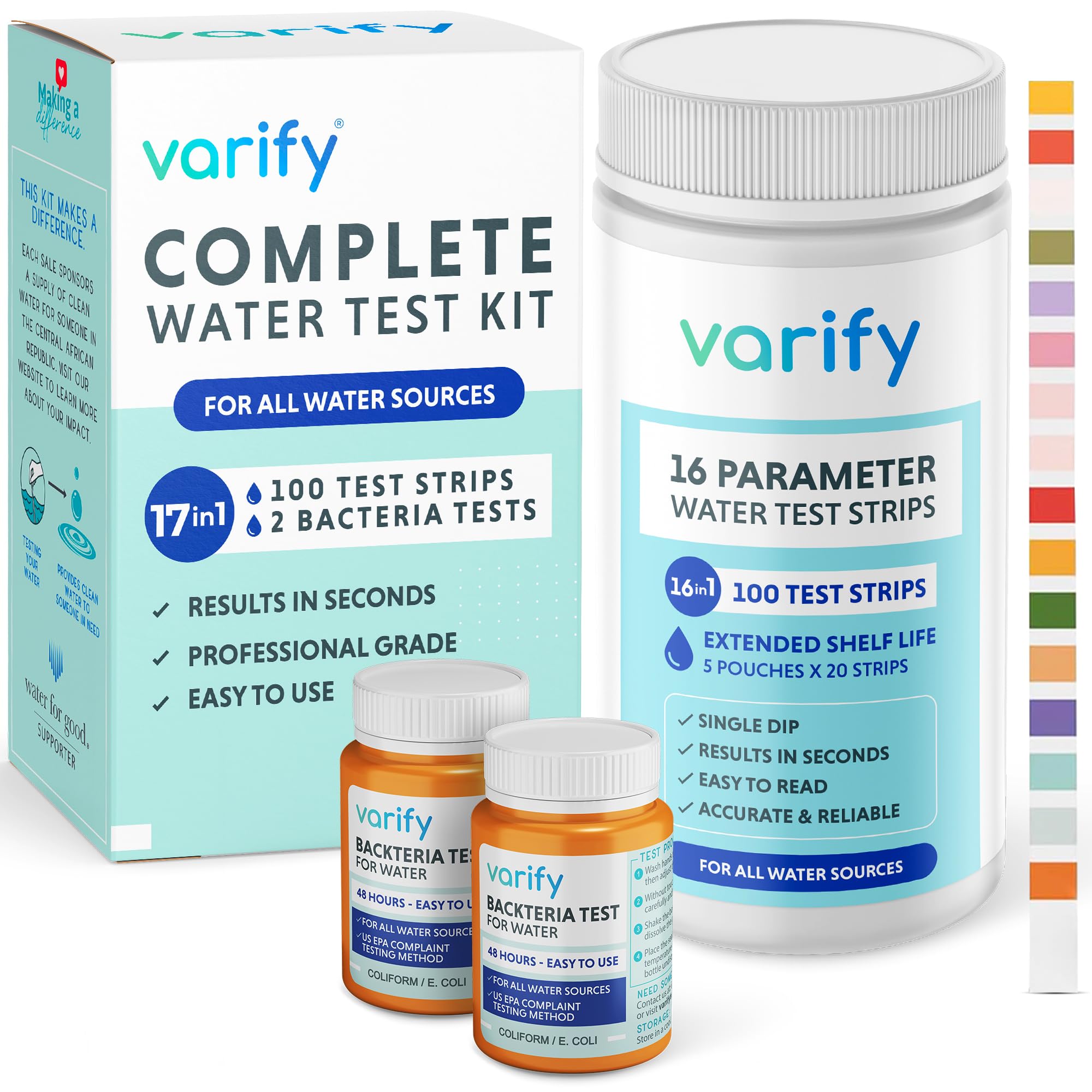 Mua Varify 17in1 Complete Drinking Water Test Kit - 100 Strips + 2 ...