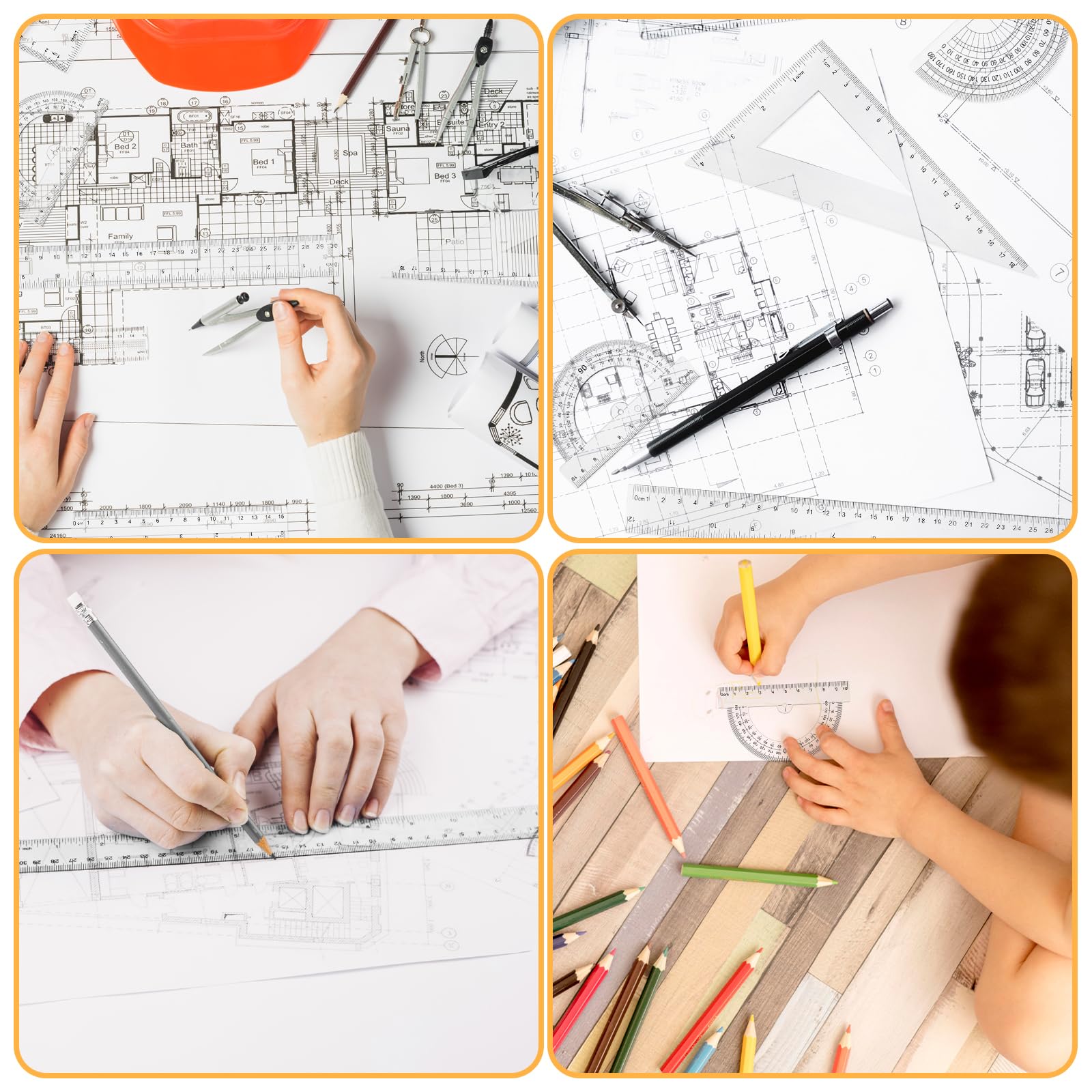 Mua Thinp 6 Pieces Ruler Set Includes 12 Inch 6 Inch Straight Ruler ...