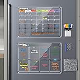 Amazon.com: Acrylic Calendar for Fridge | Magnetic Calendar for Refrigerator | Monthly & Weekly ...