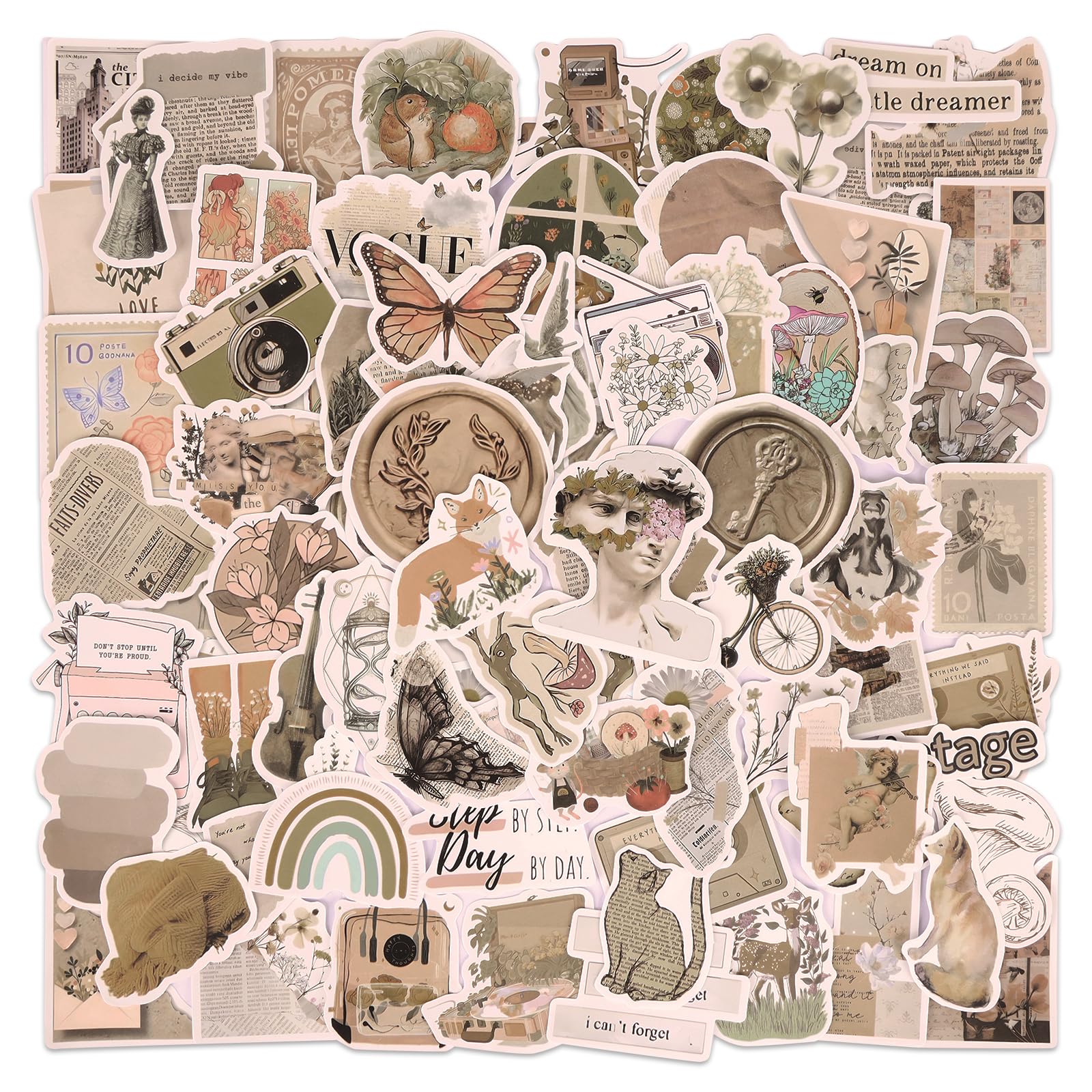 Mua Eoaod 200Pcs Vintage Stickers, Aesthetic Stickers, Scrapbook ...