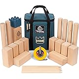ropoda Kubb Game Premium Set - Game Set for Yard/Outdoor/Lawn/Beach - Pinewood Viking Chess Game ...