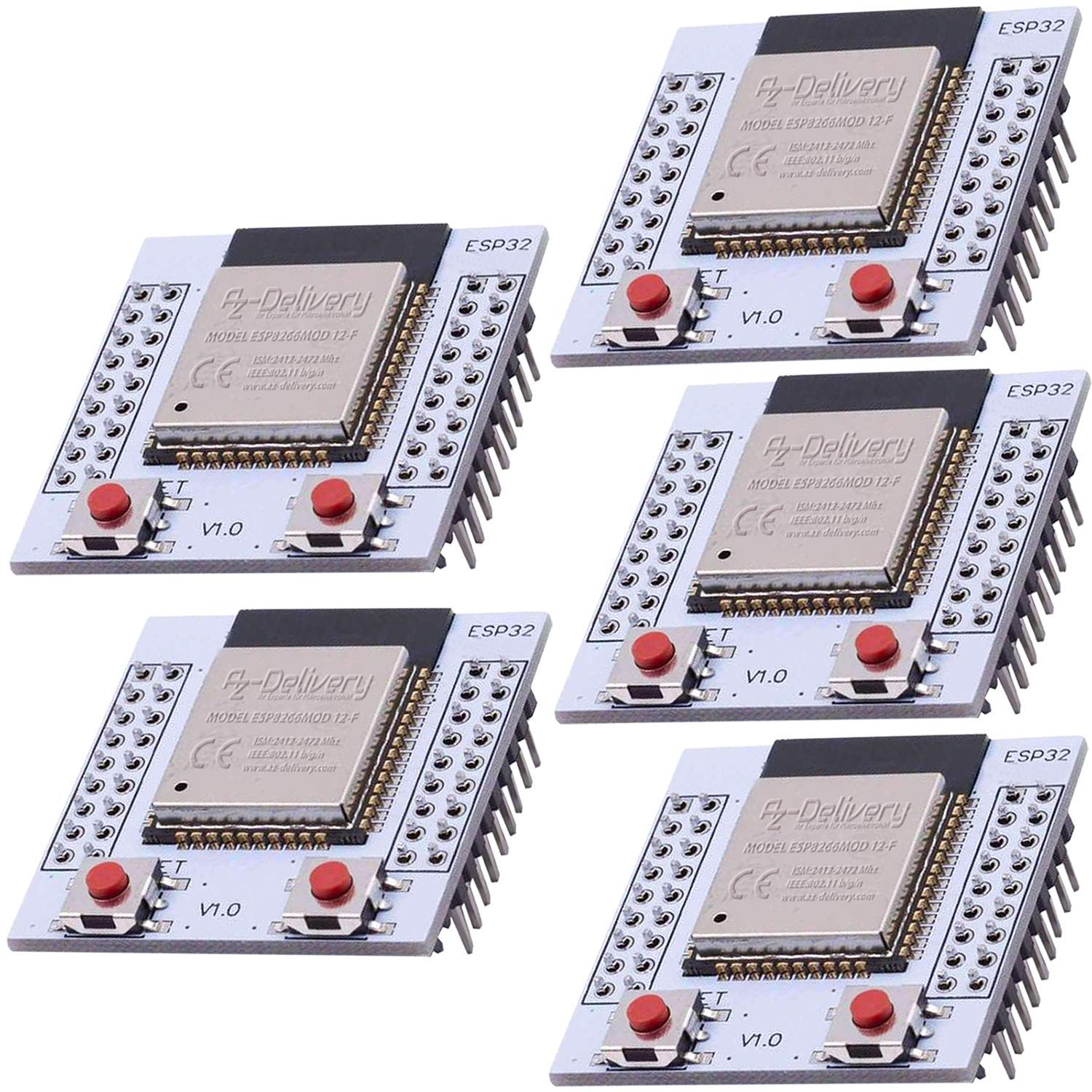 AZDelivery 5 x ESP32 WROOM-32 WLAN WiFi Bluetooth Microcontroller with ...