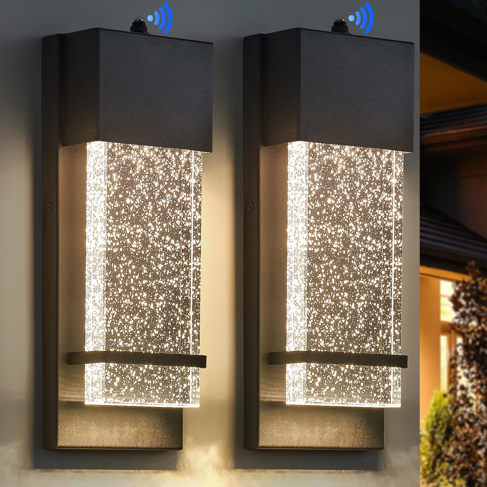 Yisuro Dusk to Dawn Porch Lights, Exterior Lights Fixture, Black Wall ...